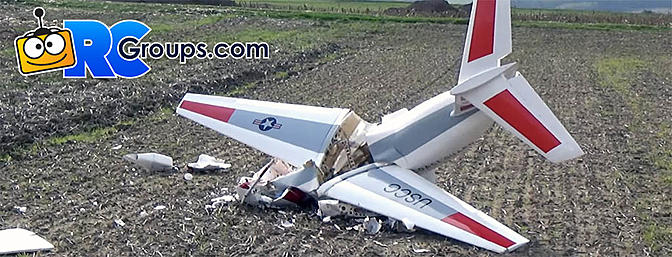 crashed rc plane