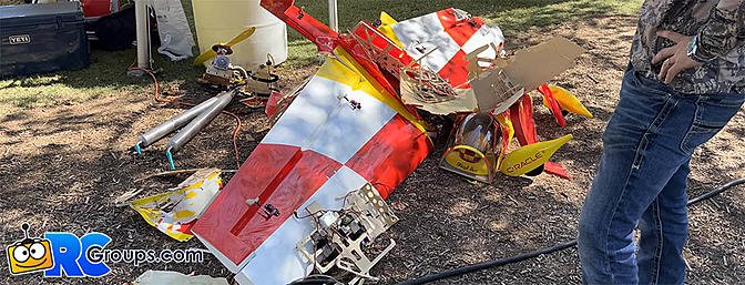 crashed rc plane