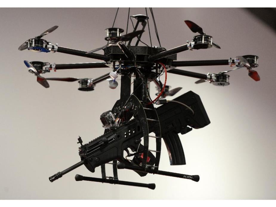 Attachment Browser A Drone With A Gun Mounted To It Is Displayed At